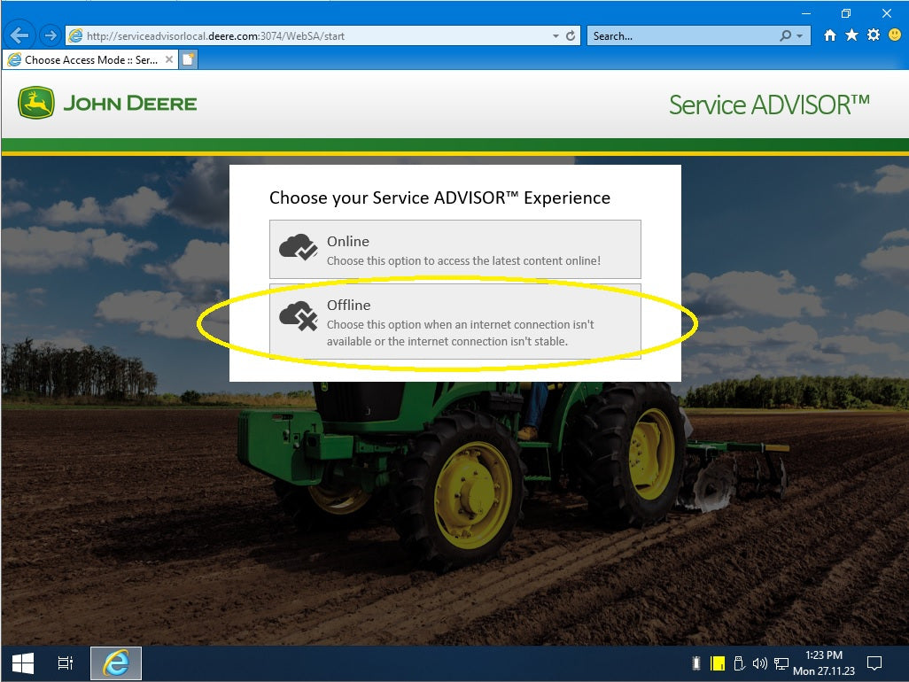 John Deere Service Advisor AG 2023-09 Virtual Machine – truck-carepc