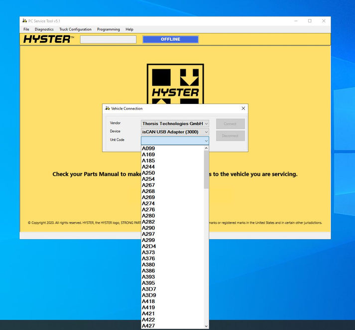 Hyster PC Service Tool v5.10.02 4/2026Diagnostic Software – truck-carepc