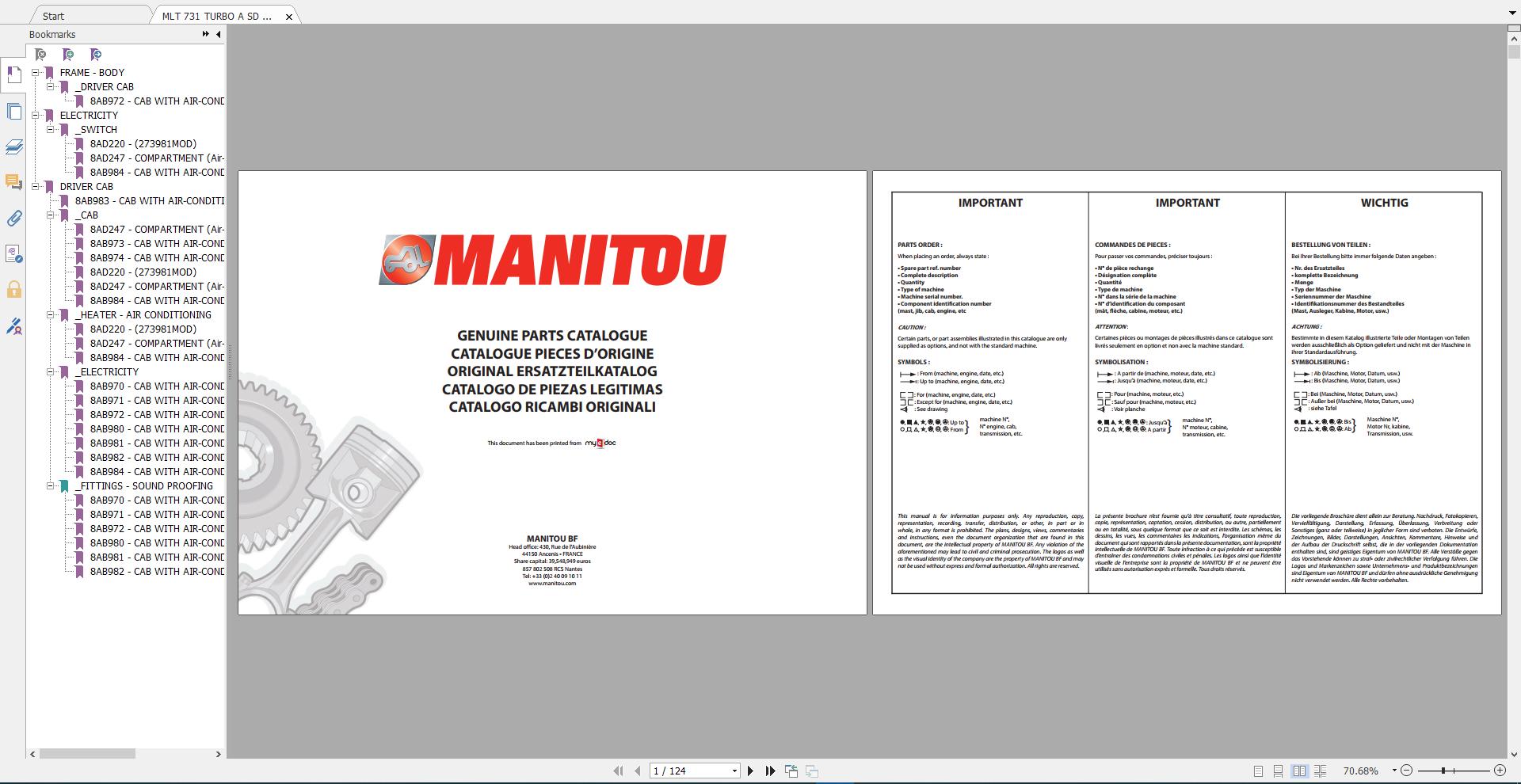 MANITOU Service Part and Operator Manual Full PDF DVD 13.6GB – truck-carepc